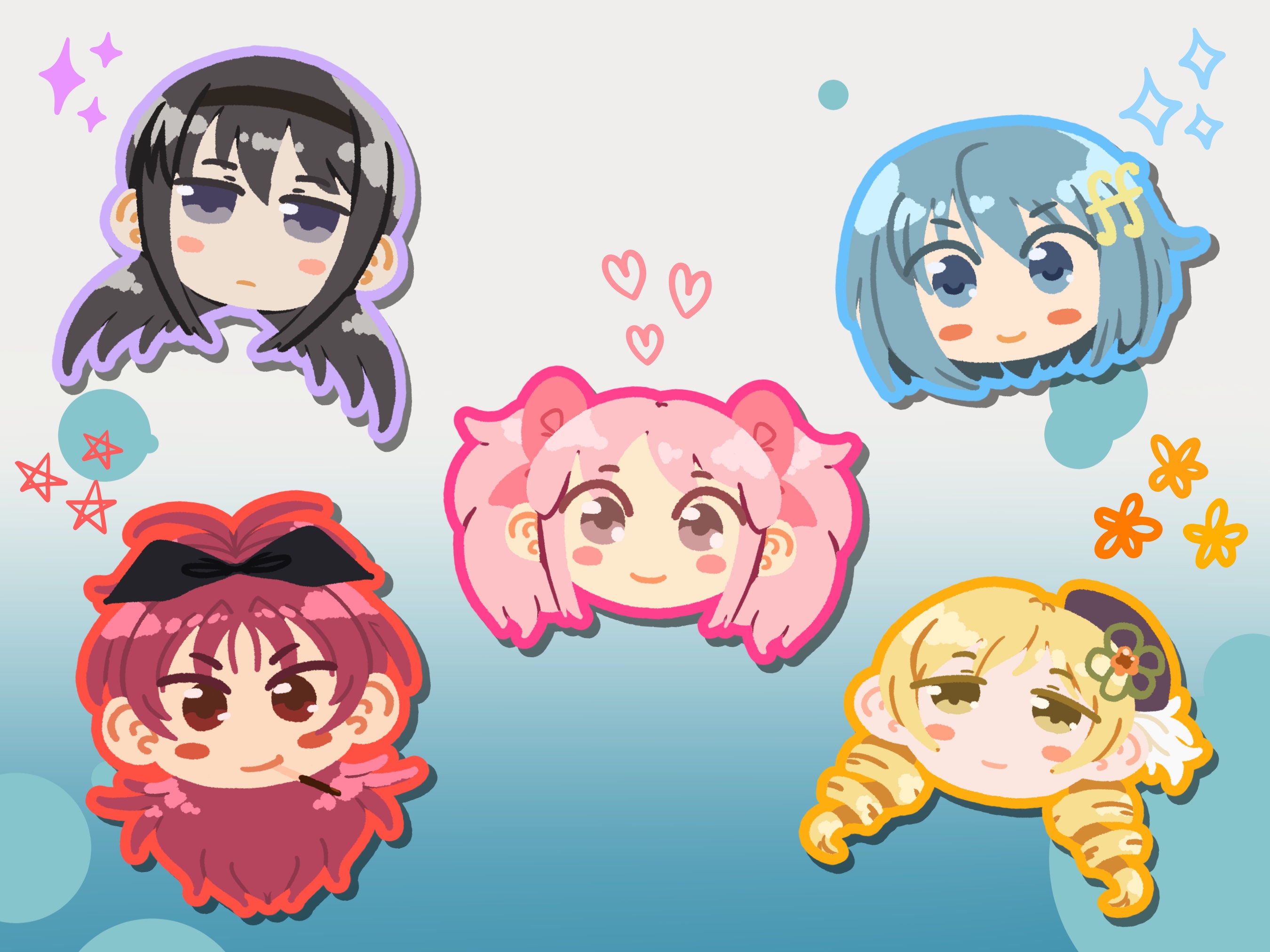 Madoka Magica Die Cut Stickers Cute Magical Girl Anime - Etsy