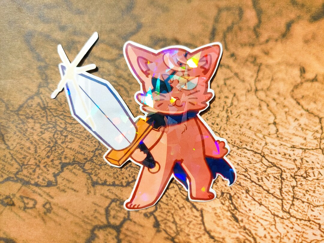 RPG Themed Holographic Sticker | Pepper the Warrior - Etsy