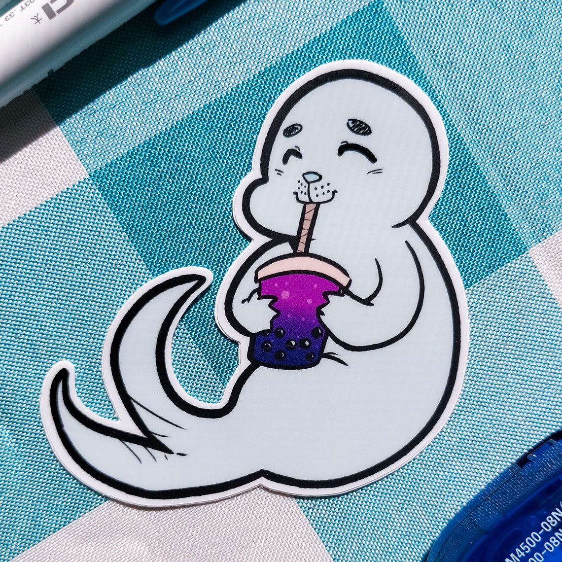 Boba Seal Cute Seal Sticker - Etsy