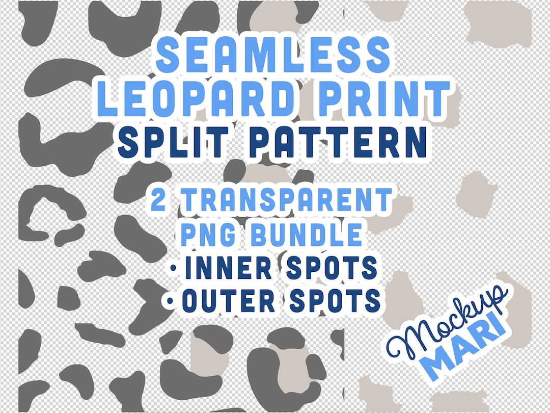 Seamless Leopard Print PNG Split Pattern Transparent Background ...