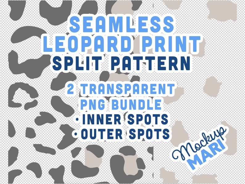 Seamless Leopard Print PNG Split Pattern Transparent Background ...