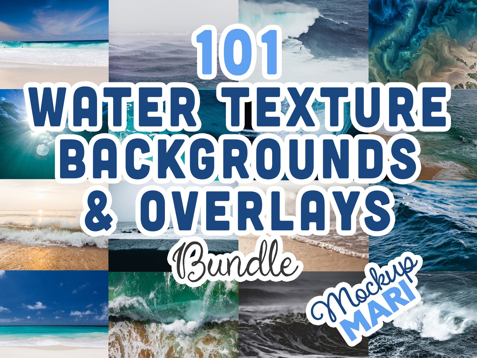 100 Water Backgrounds Bundle PNG Water Texture Overlays Raindrop Waves ...