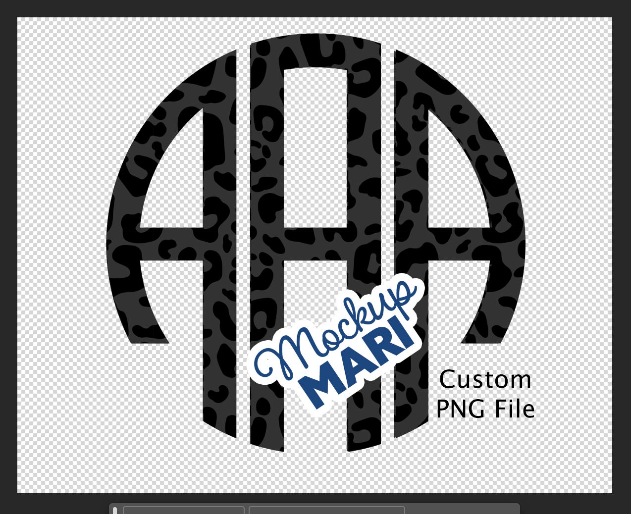 Black Leopard Print Monogram Custom Initials Safari Animal Pattern ...