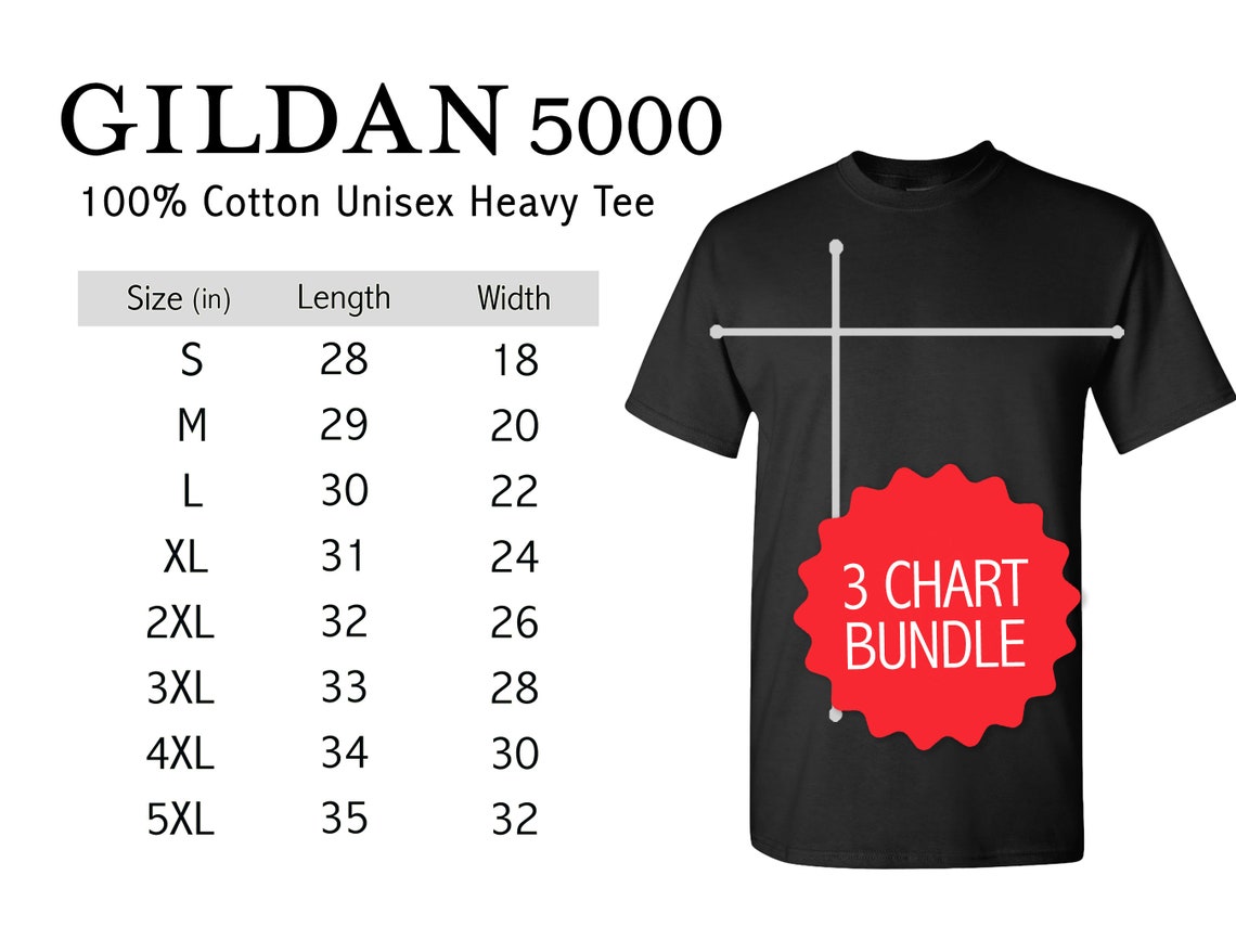 Gildan 5000 Size Chart Gildan G500 Shirt Size Guide Gilden 5000 Black ...