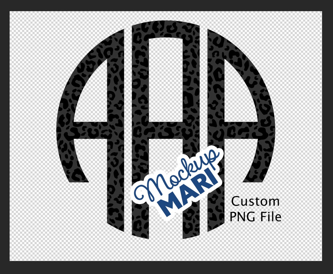 Black Leopard Print Monogram Custom Initials Safari Animal Pattern ...