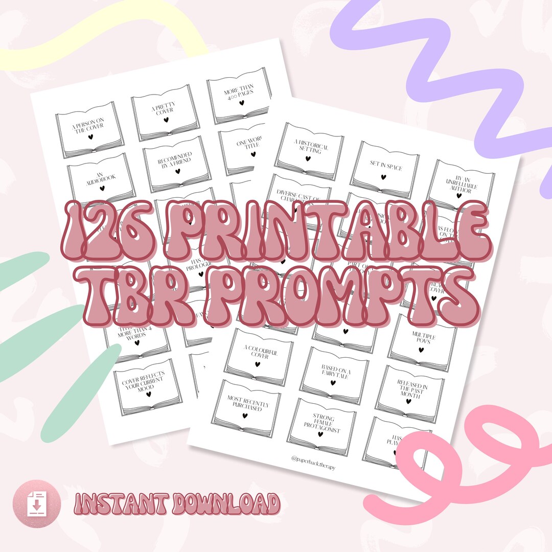 126 Printable TBR Prompts | TBR Challenge for Book Lovers | Write Your ...