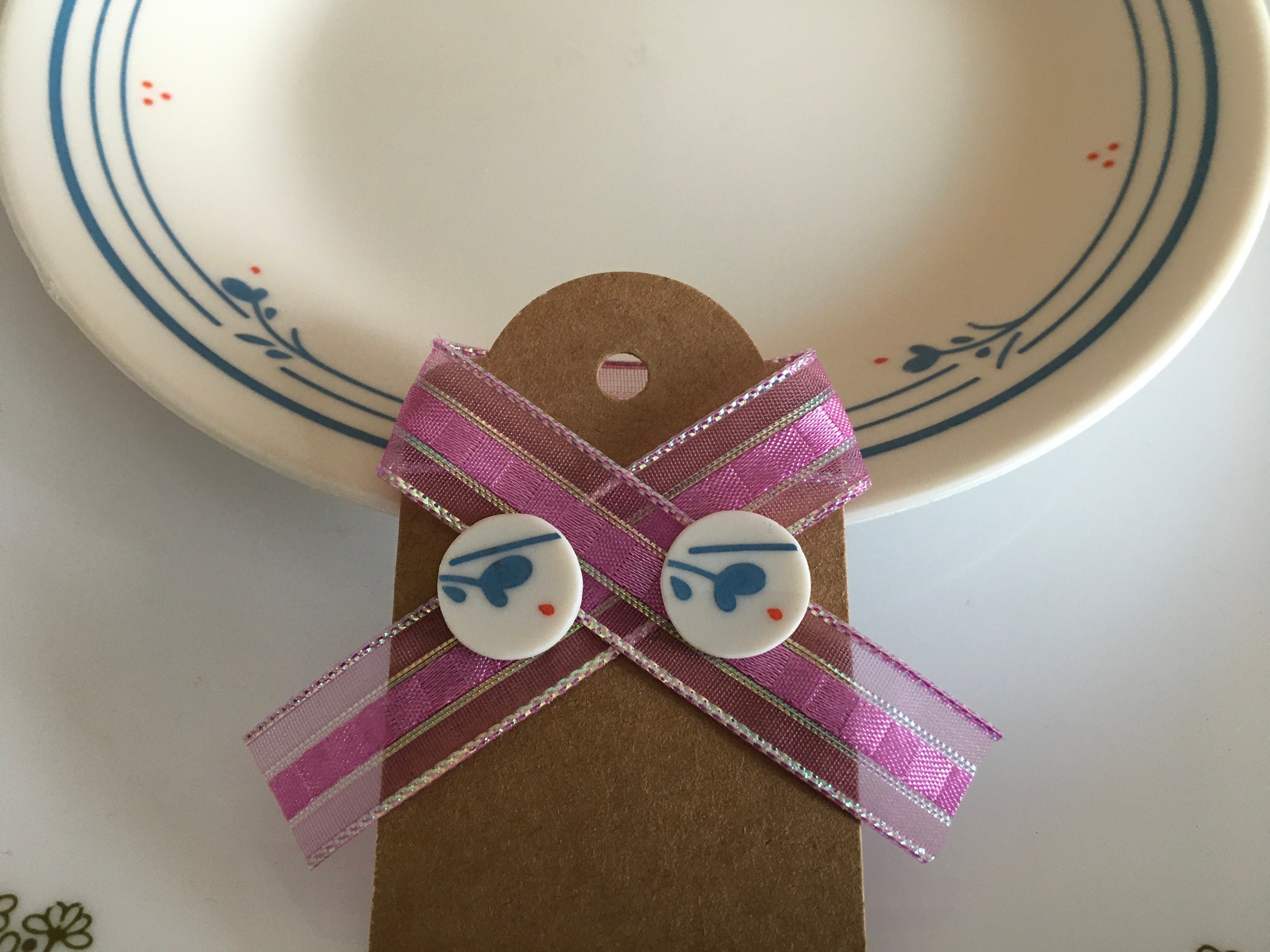 Corelle Country Violets Hand Cut From Vintage Plate Button/stud ...