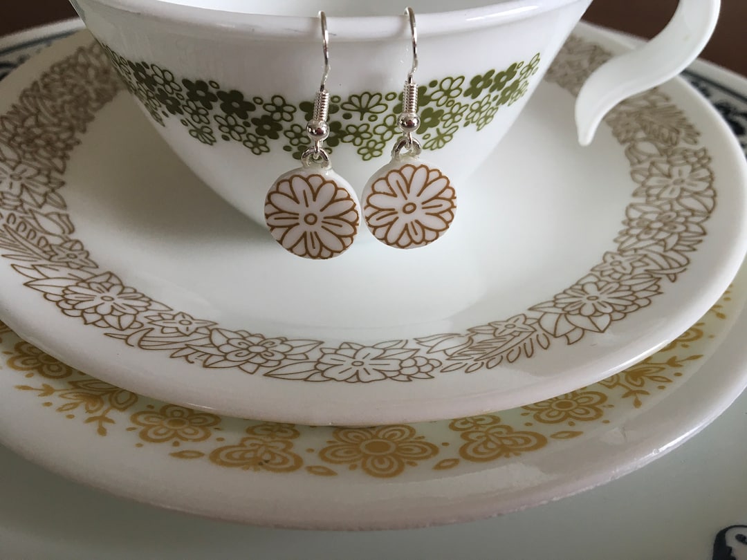 Corelle Woodland Brown Earrings Hand Cut From Broken Vintage Corelle ...