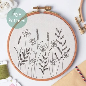 Flower Embroidery Pattern for Beginner Floral Hand Embroidery PDF ...