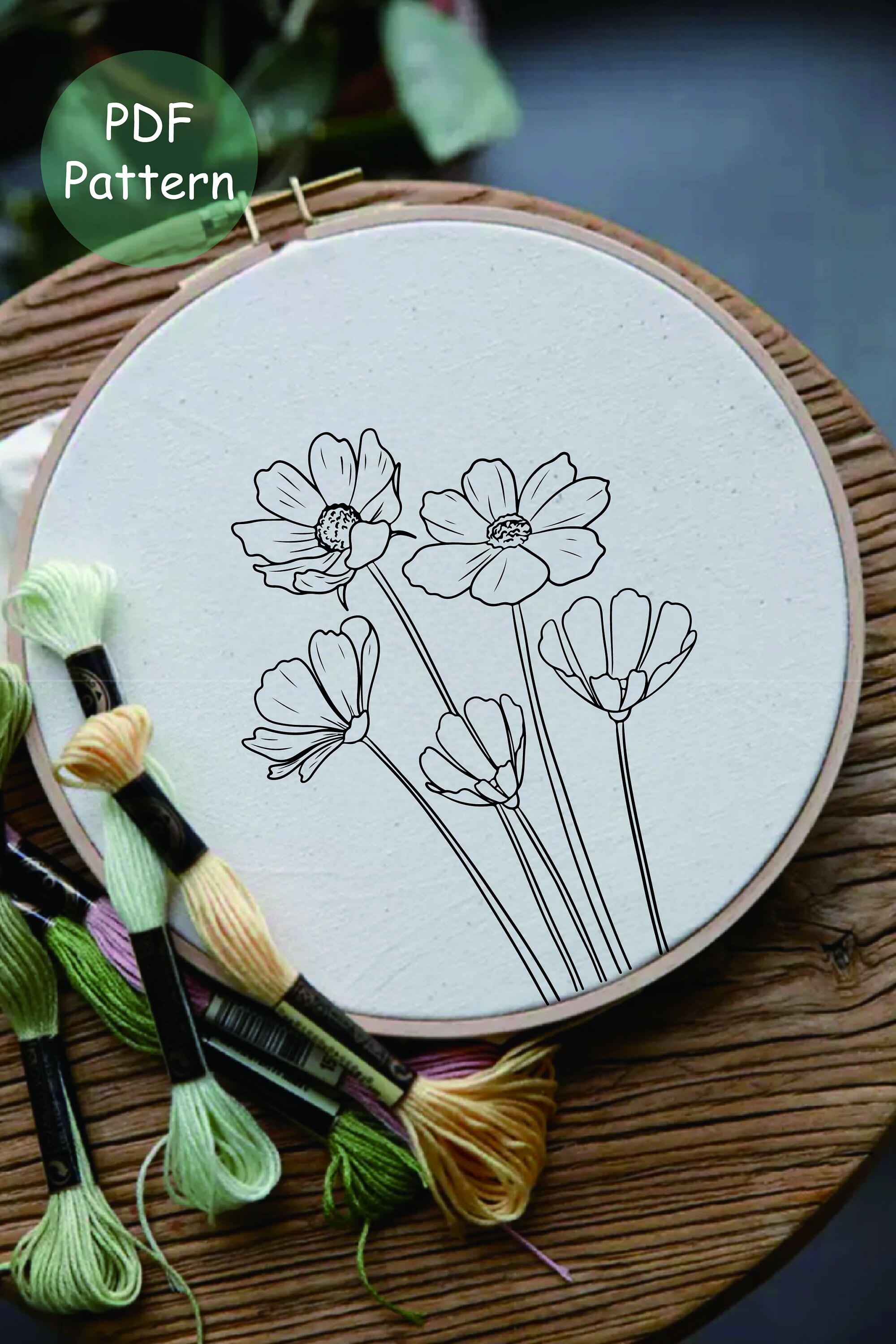 Flower Embroidery Pattern for Beginner Floral Hand Embroidery PDF ...
