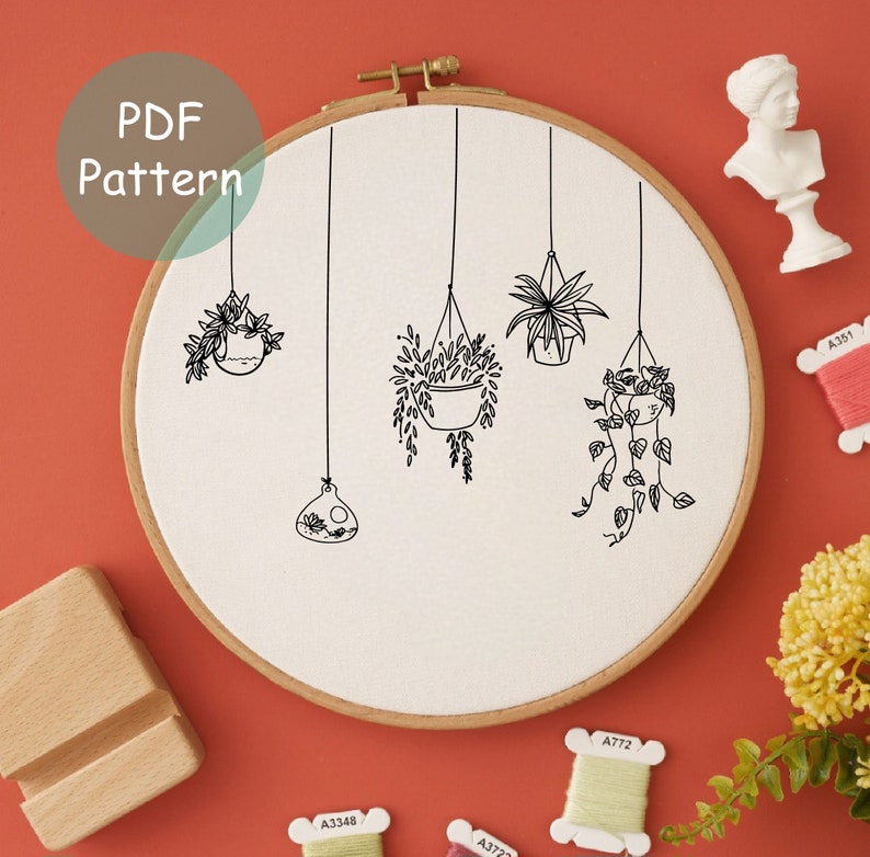 Plants Embroidery Pattern for Beginner | Floral Hand Embroidery PDF ...
