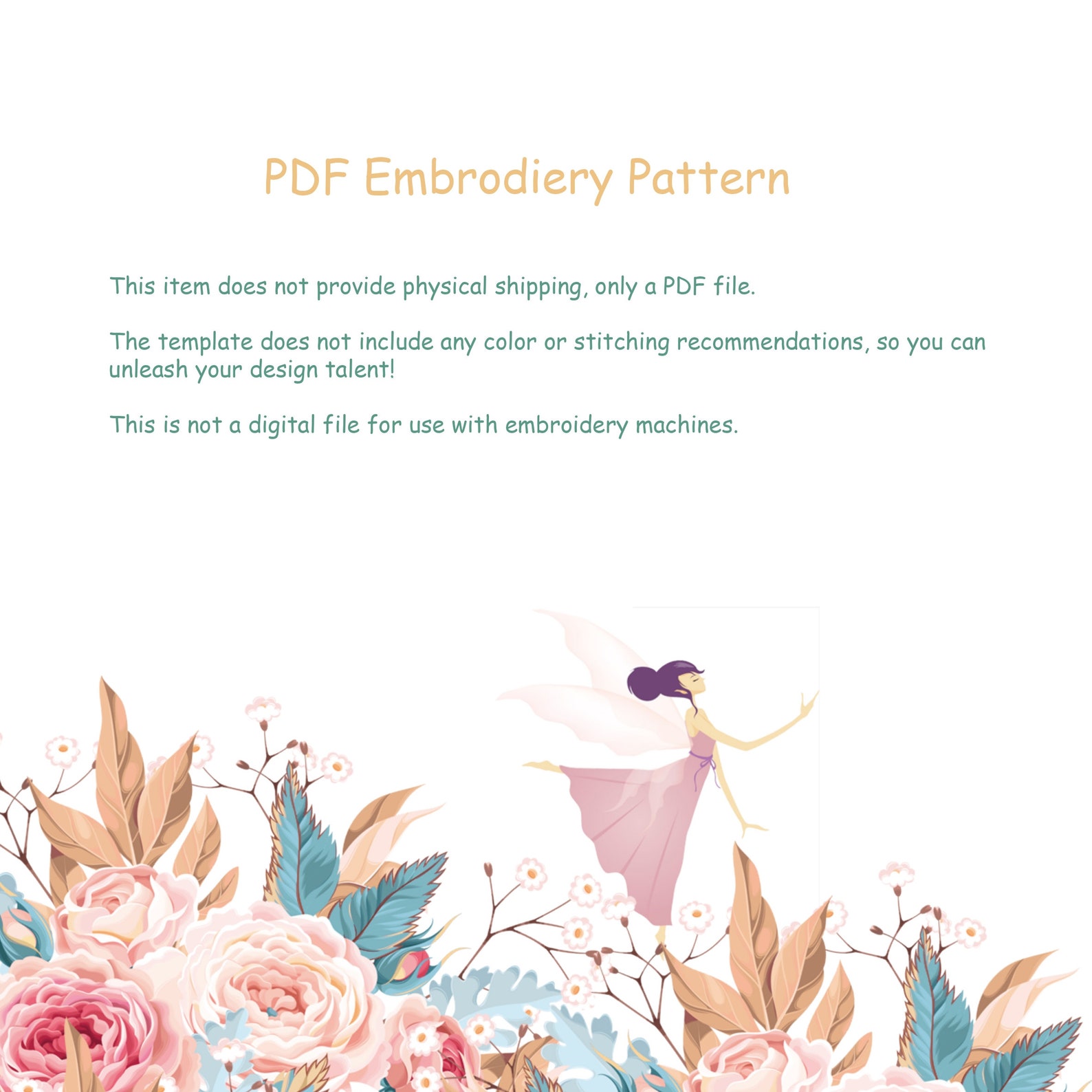 Flower Embroidery Pattern for Beginner | Floral Hand Embroidery PDF ...