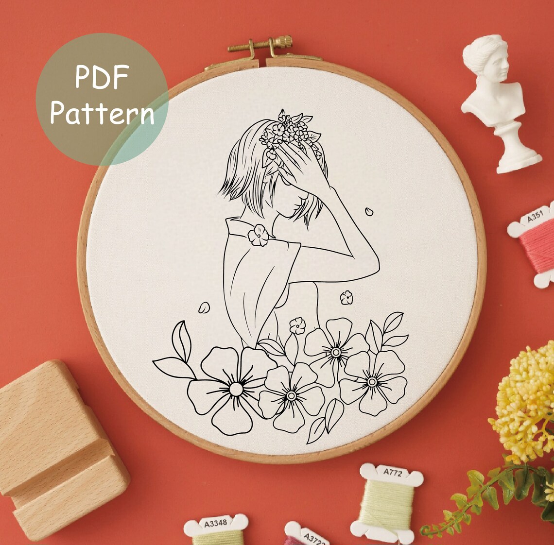Flower Embroidery Pattern for Beginner Floral Hand Embroidery PDF ...