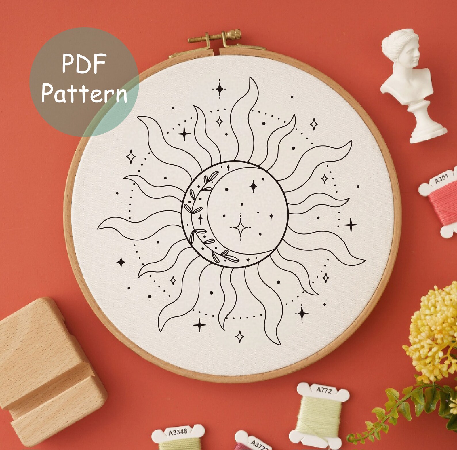 Celestial Embroidery Pattern for Beginner Hand Embroidery PDF Pattern ...