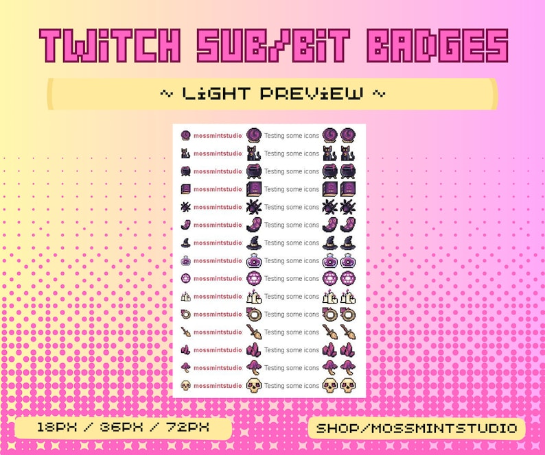 Twitch Sub Badges, Spooky Twitch Badges, Witch Twitch Bit Badges, Pixel ...