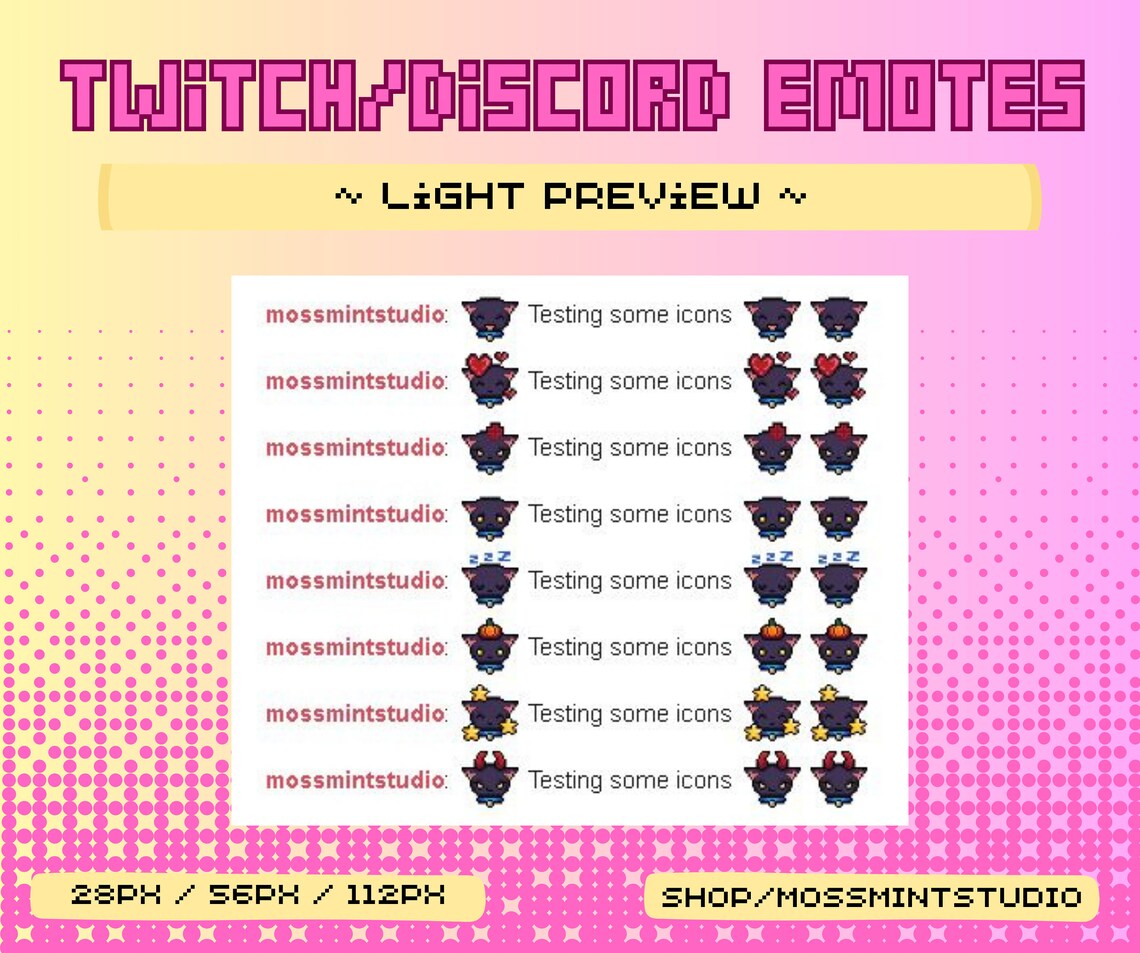 Twitch Emotes, Discord Emotes, Cute Cat Emojis, Pixel Twitch Badges and ...