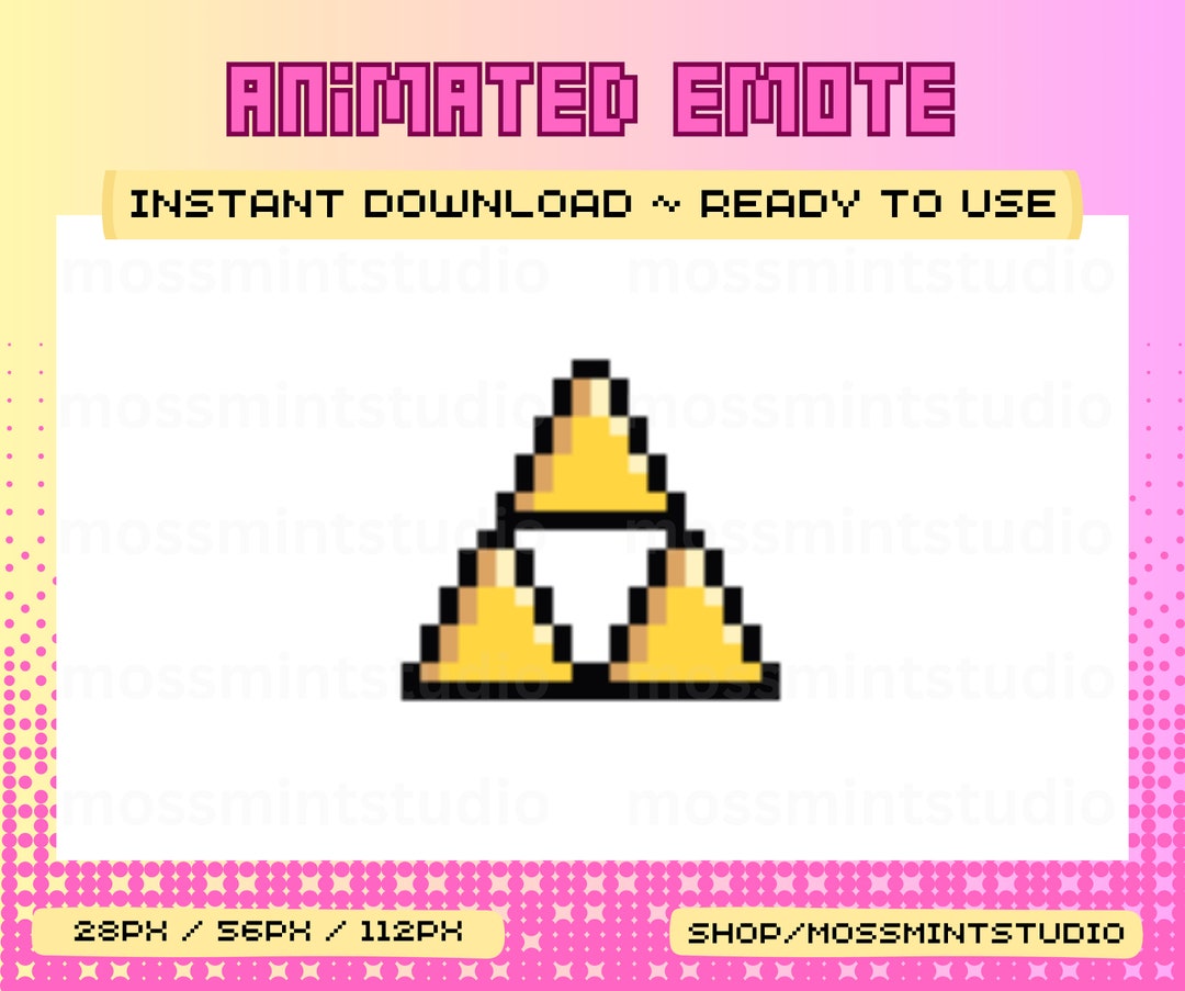 Pixel Animated Emote GIF, Zelda Triforce Emoji, Animated Twitch Emote ...