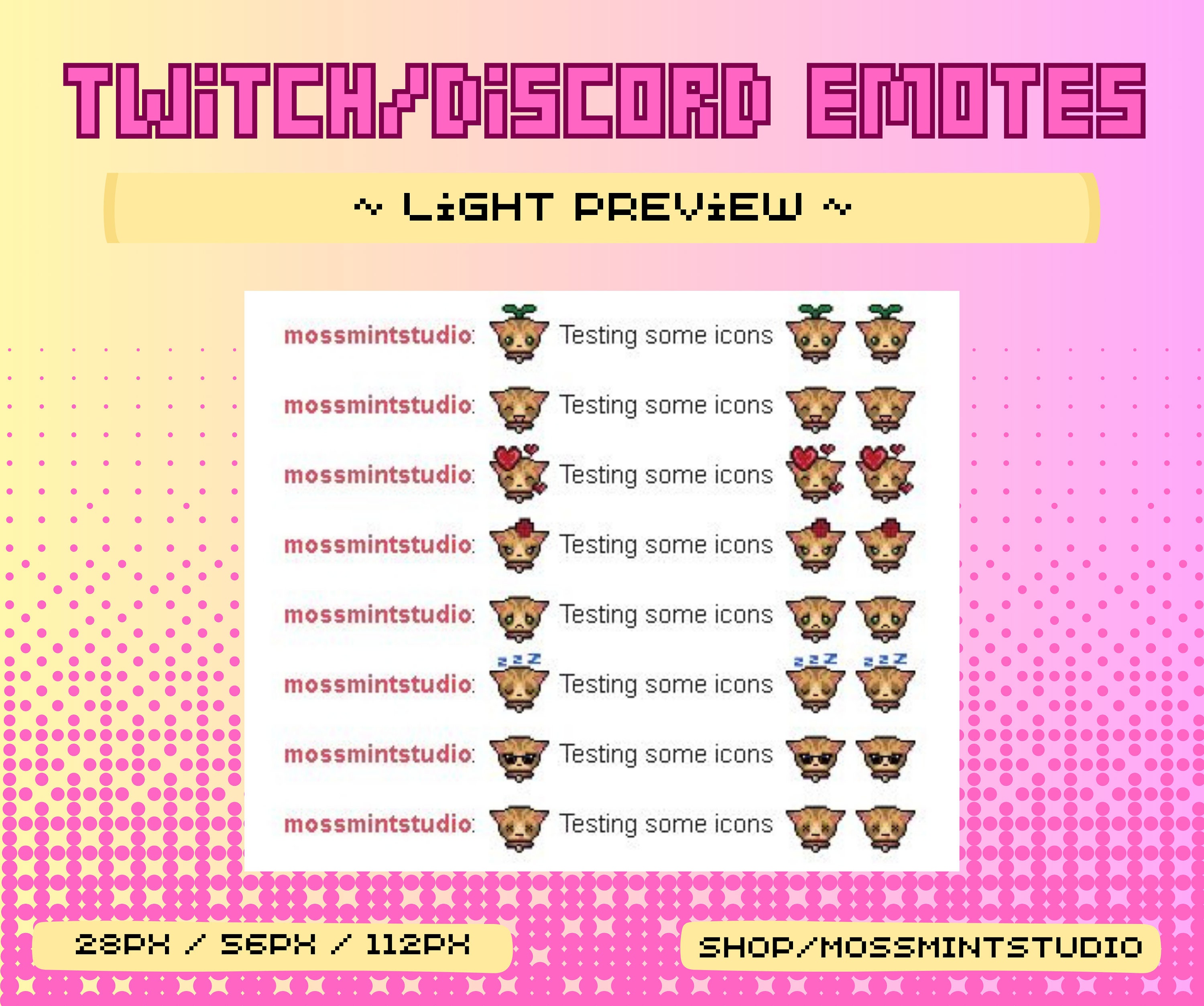 Twitch Emotes, Discord Emotes, Cute Cat Emojis, Pixel Twitch Badges and ...