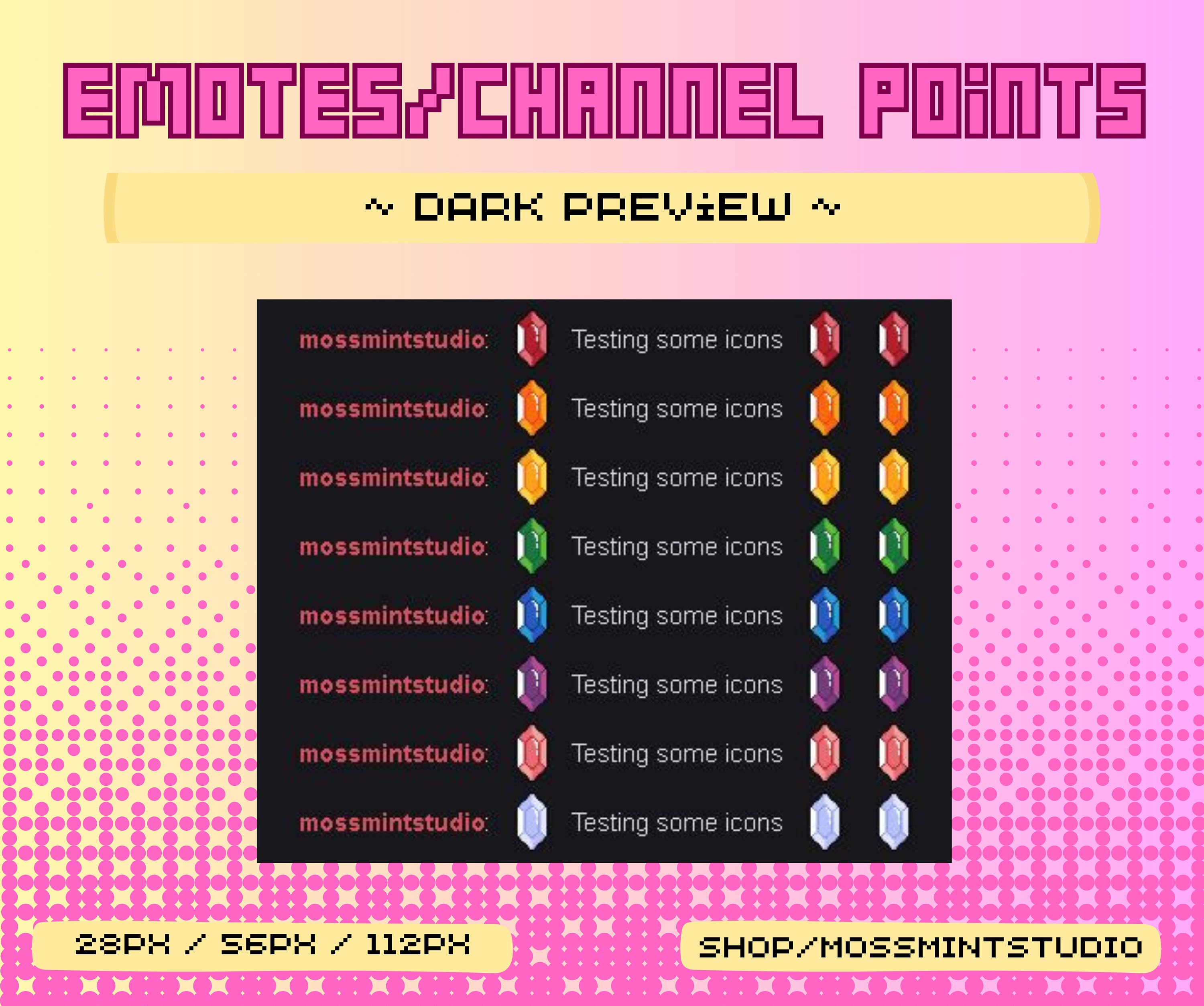 Twitch Emotes With Zelda Rupee Gems in Different Colours, 8bit Pixel ...