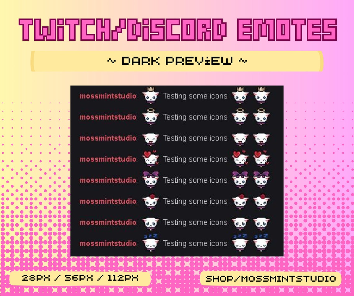 Twitch Emotes, Discord Emotes, Cute Cat Emojis, Pixel Twitch Badges and ...