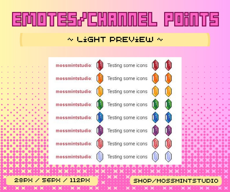 Twitch Emotes With Zelda Rupee Gems in Different Colours, 8bit Pixel ...