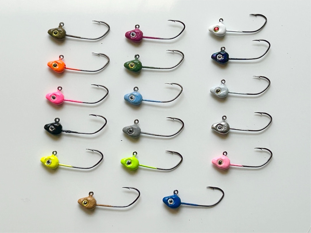 Hand Painted Minnow Jig Heads Sickle Hook - Etsy