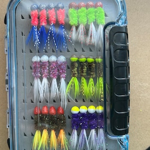 48 Hand Tied Hackle Feather Crappie Jig Box - Etsy
