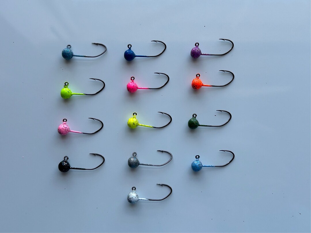 Hand Painted FIRECRACKER GLITTER Ball Jig Heads Sickle Hook - Etsy