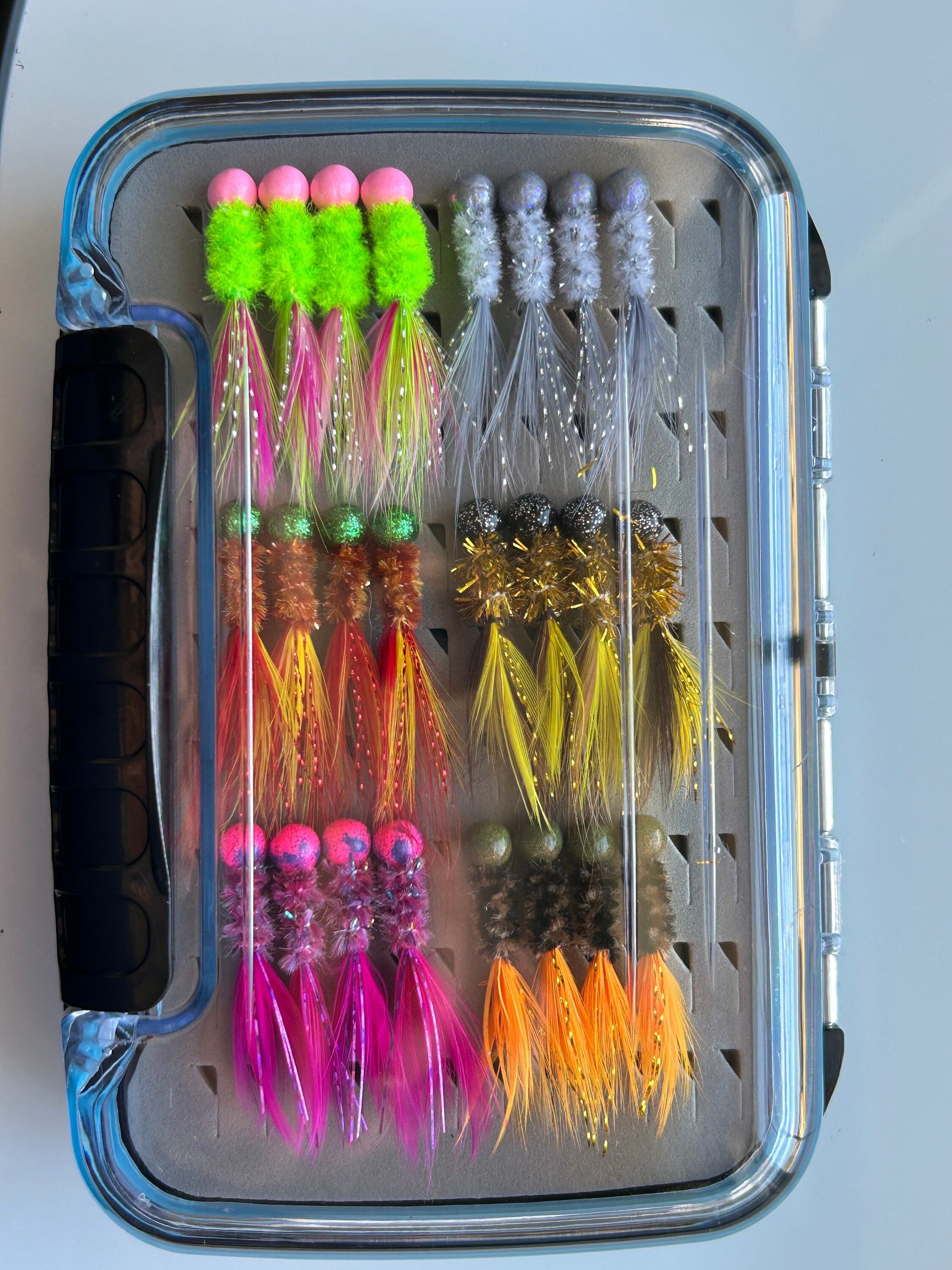 48 Hand Tied Hackle Feather Crappie Jig Box - Etsy