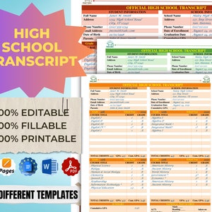 Customizable Homeschool Transcript Bundle, Homeschool Planner ...