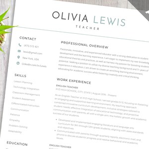 Two Column Resume Template, ATS Friendly, for Sales, Administrators ...