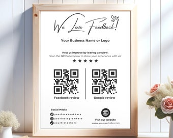 Small Business Google Review Card Template, Google Review Sign ...