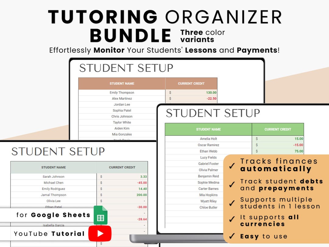 Tutoring Organizer & Lesson Planner BUNDLE | Tutoring Lesson Tracker ...