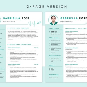 Nursing Resume Template + Cover Letter Template: Ideal for Rns, Nurse ...