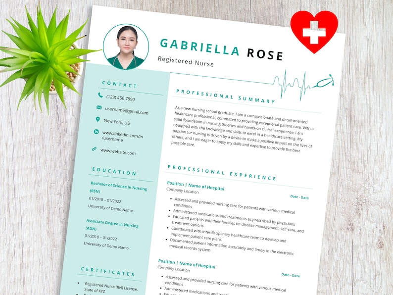 Nursing Resume Template + Cover Letter Template: Ideal for Rns, Nurse ...