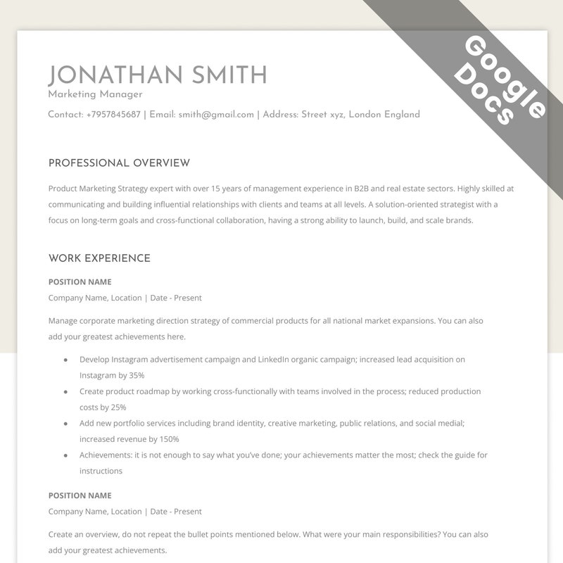 Fun Resume Template - Etsy