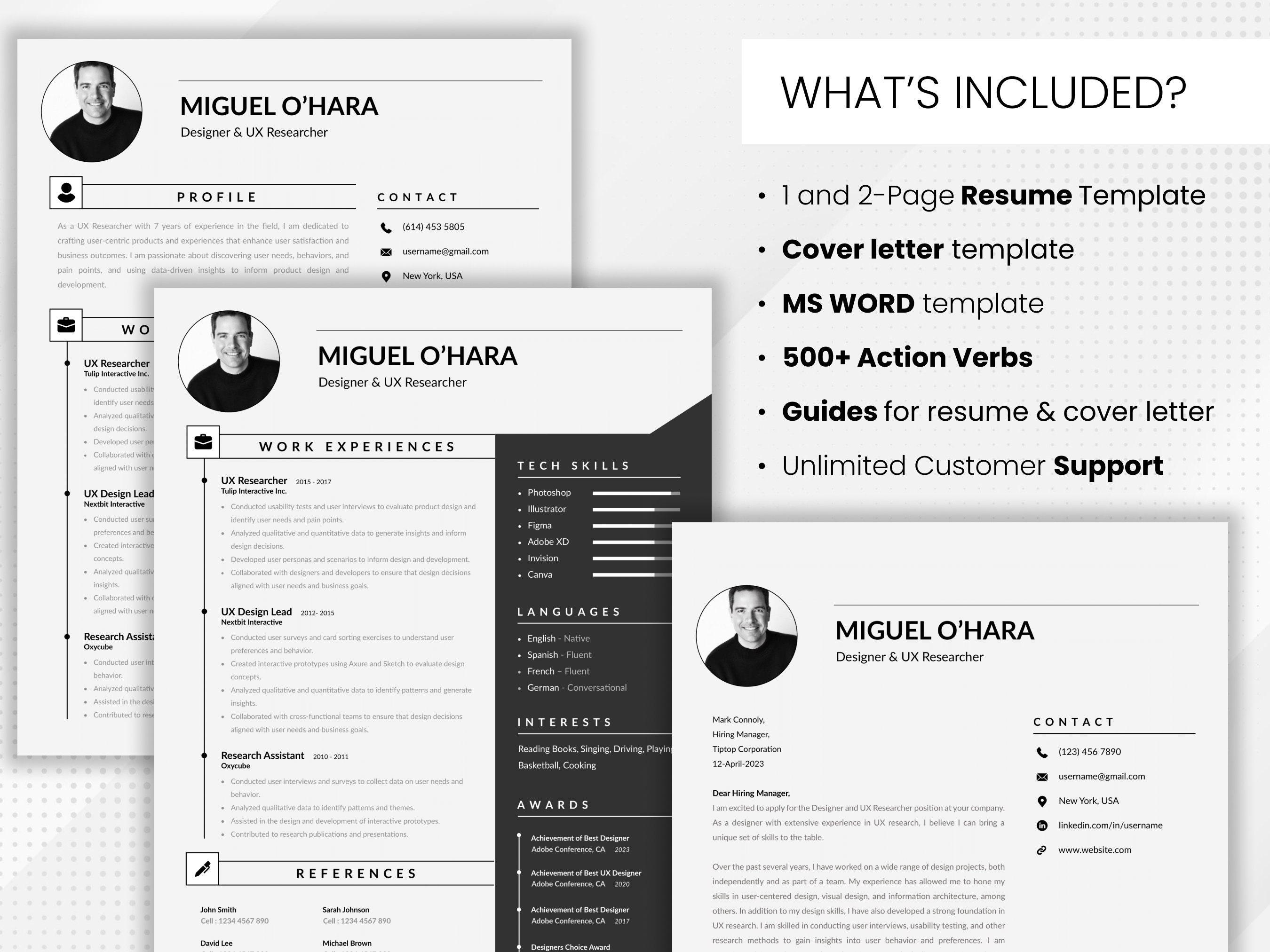 Resume Template 2023, Modern Professional Clean Minimalist CV Template ...