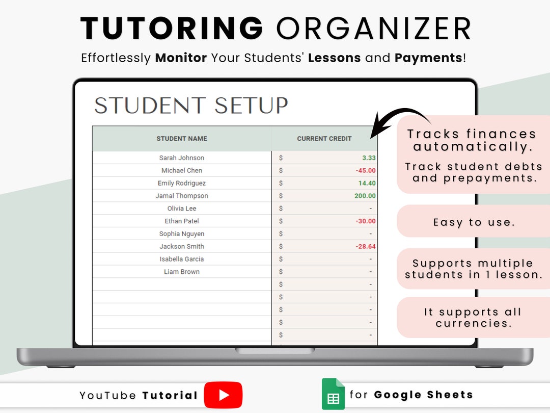Tutoring Planner & Tutor Lesson Organizer | Template for Organization ...
