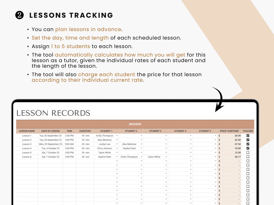 Tutoring Organizer & Lesson Planner | Tutoring Lesson Log and Tracker ...