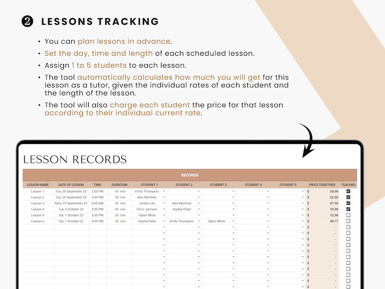 Tutoring Organizer & Lesson Planner | Tutoring Lesson Log and Tracker ...