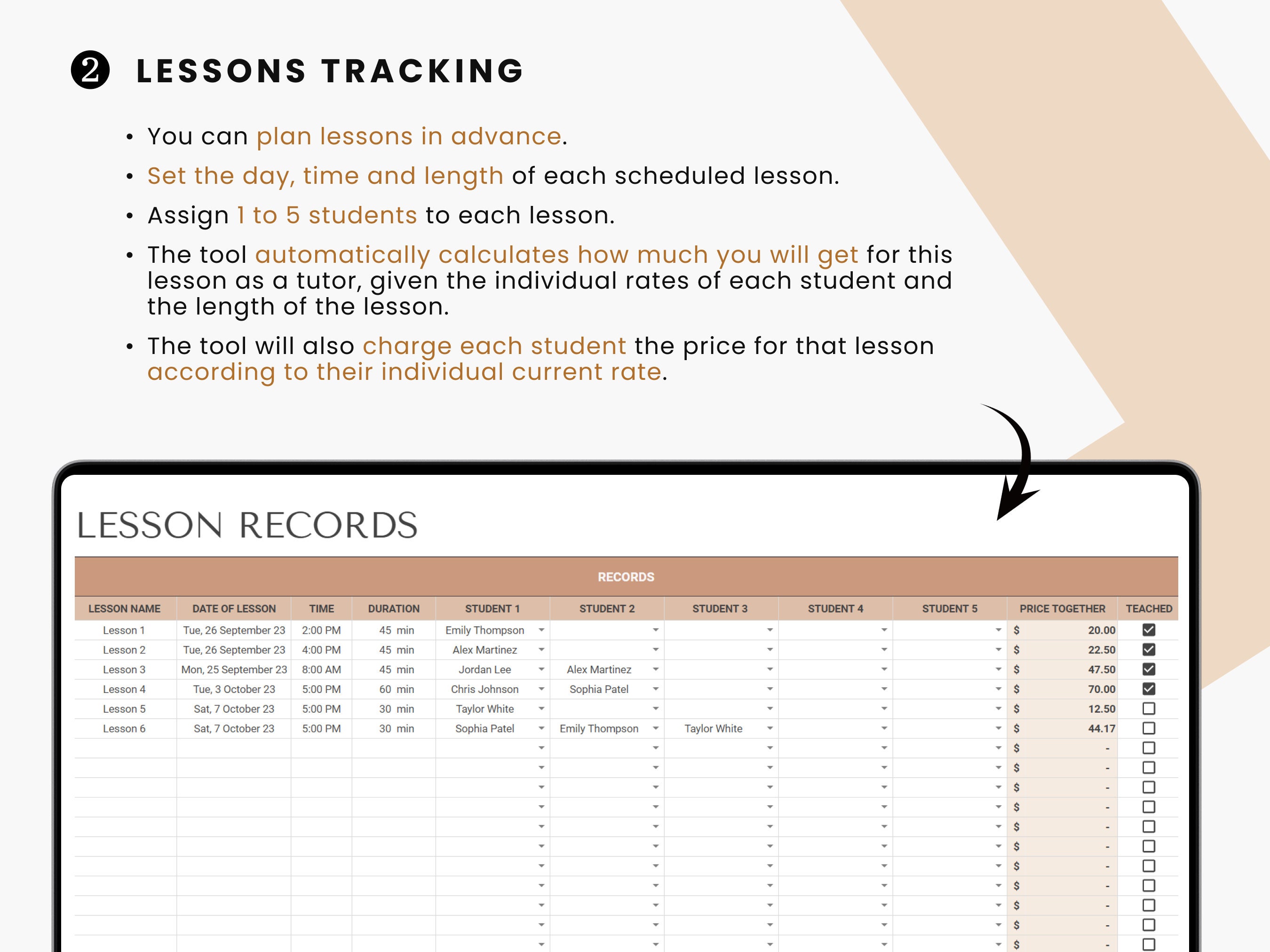 Tutoring Organizer & Lesson Planner | Tutoring Lesson Log and Tracker ...