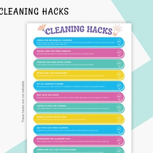 ADHD Cleaning Checklist Bundle | Editable Chore Chart | Adult & Kids ...