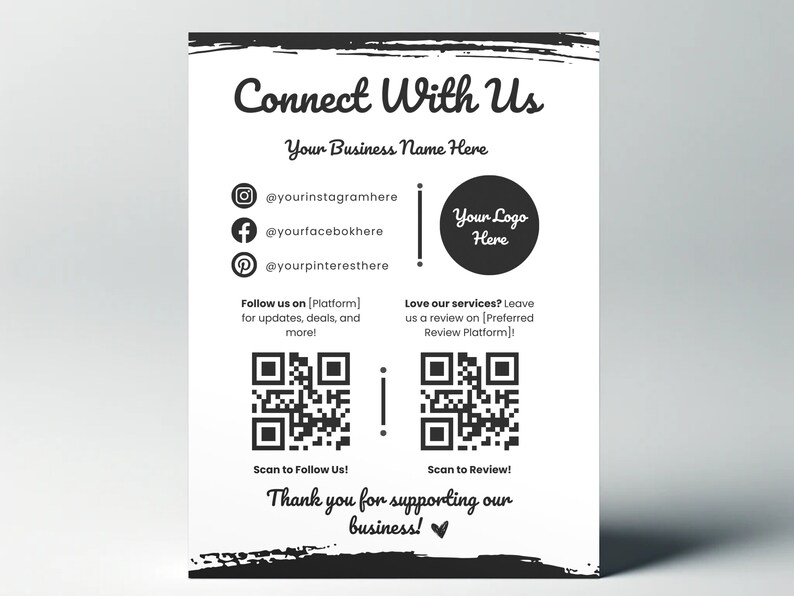 Follow Us on Facebook Instagram Sign, QR Code Sign, Social Media Sign ...