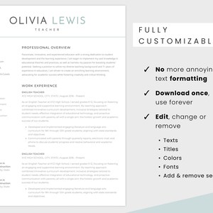 Two Column Resume Template, ATS Friendly, for Sales, Administrators ...