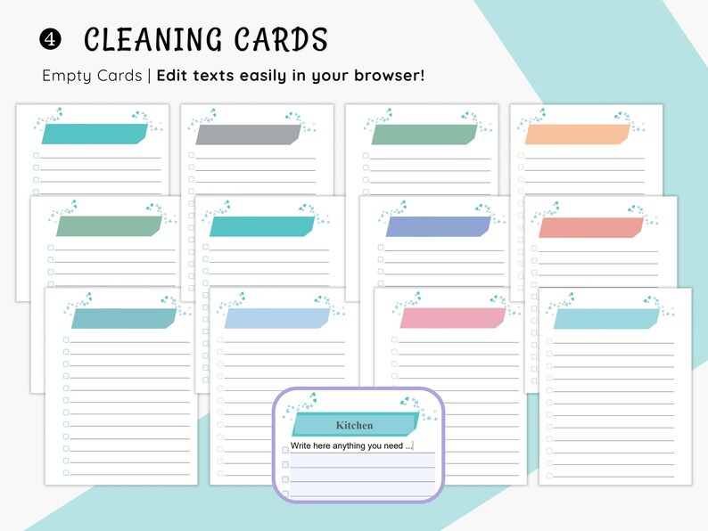 ADHD Cleaning Checklist Bundle | Editable Schedule Chart | Adult & Kids ...