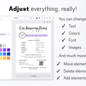 Customizable Shop Hours - Canva Template - Editable Digital Sign With ...