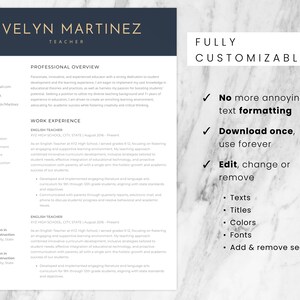 Modern Resume Template 2023 | Editable Word CV Template for Job Seekers ...