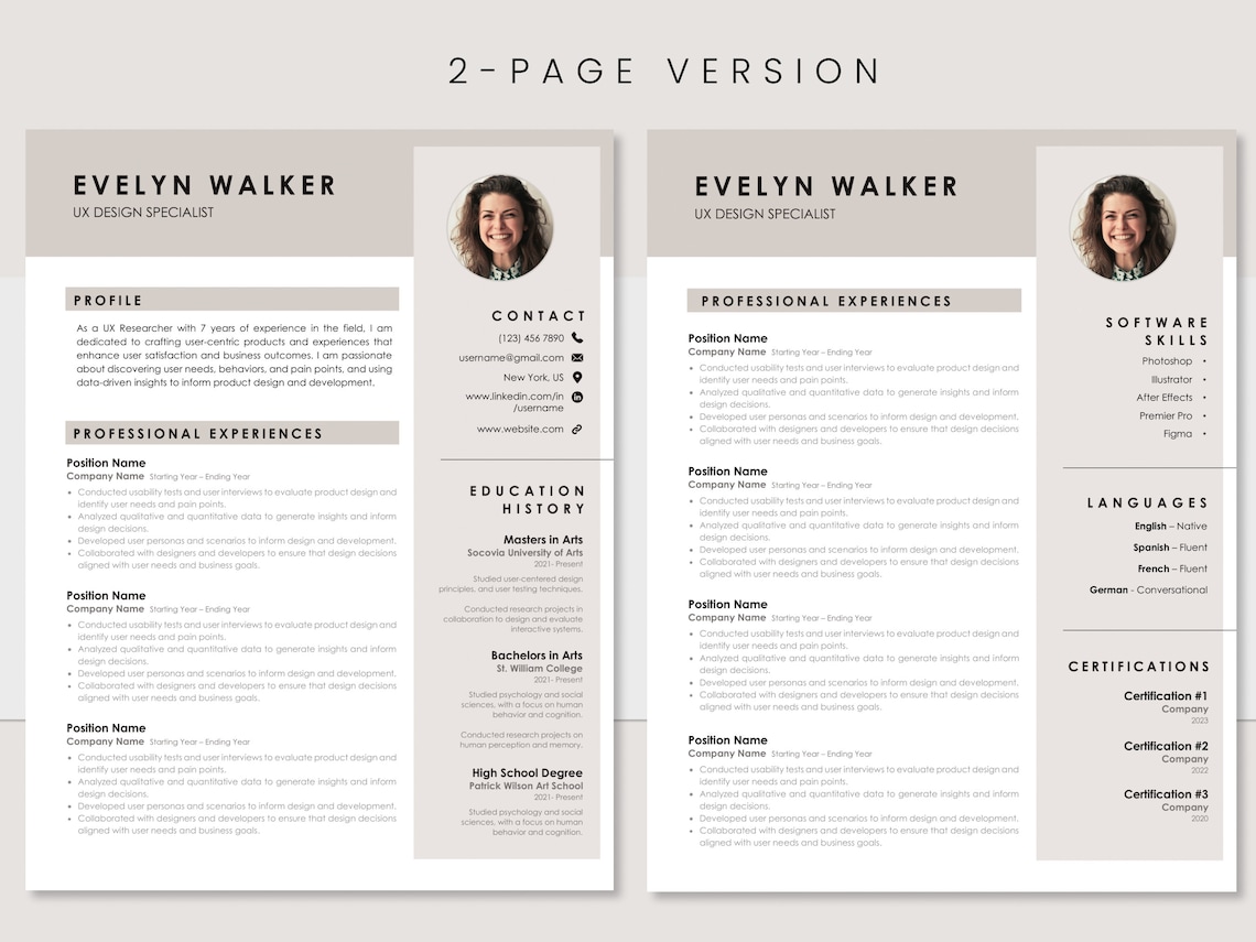 Professional & Clean Resume Template 2023 | Simple CV Template | Resume ...