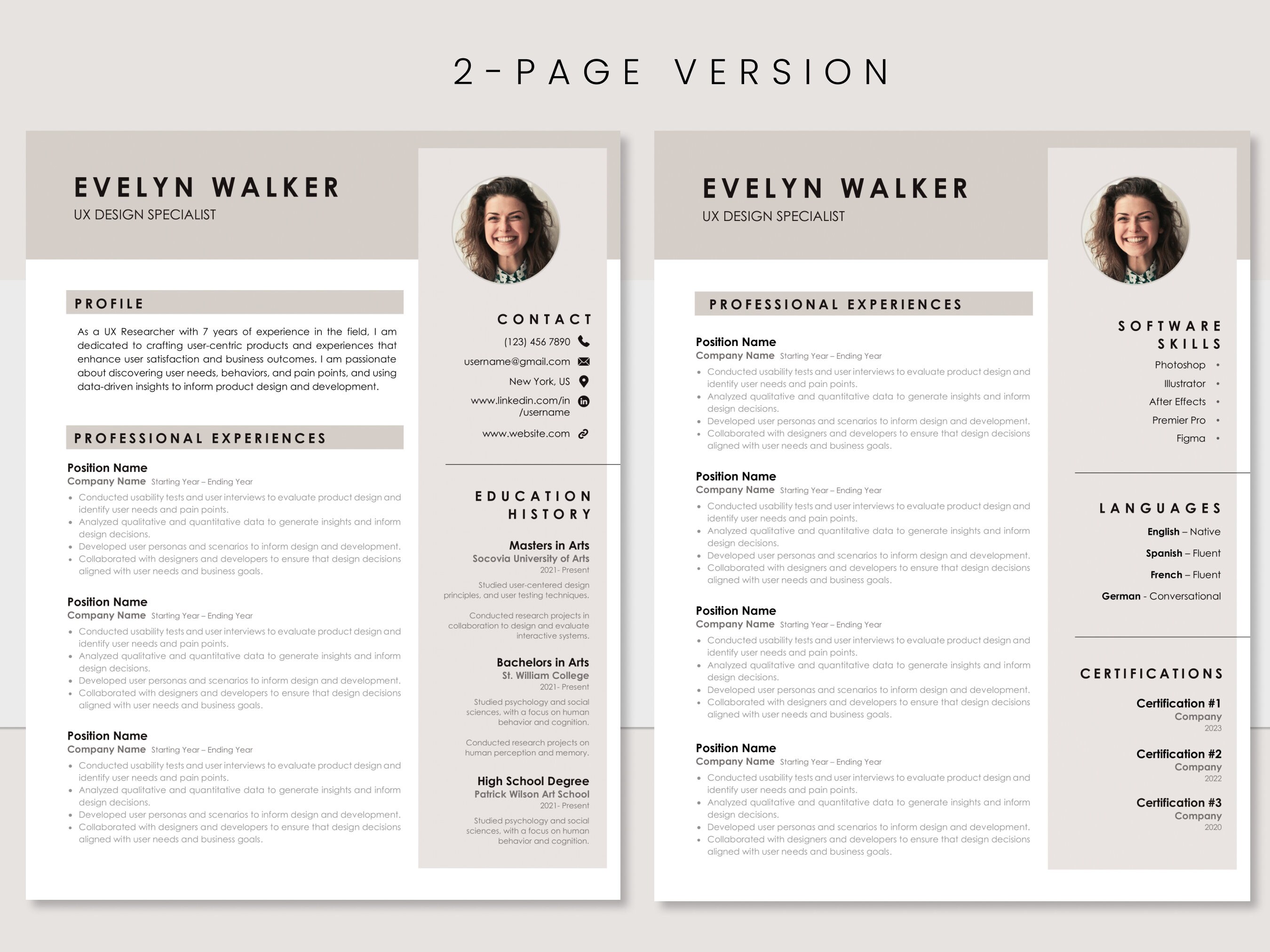 Professional & Clean Resume Template 2023 | Simple CV Template | Resume ...