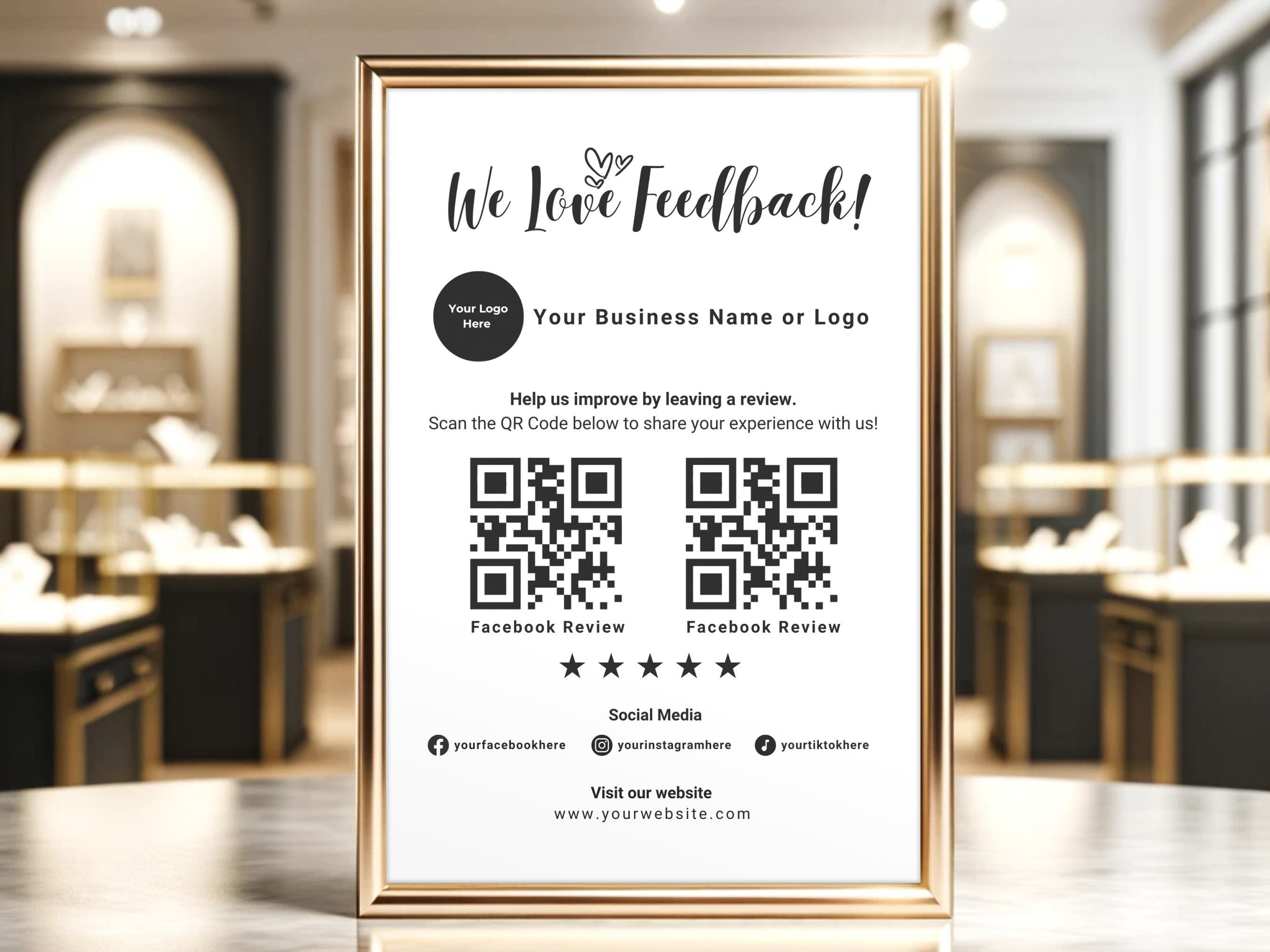 QR Code Review Sign, Leave Us a Google Review, Small Business DIY QR ...